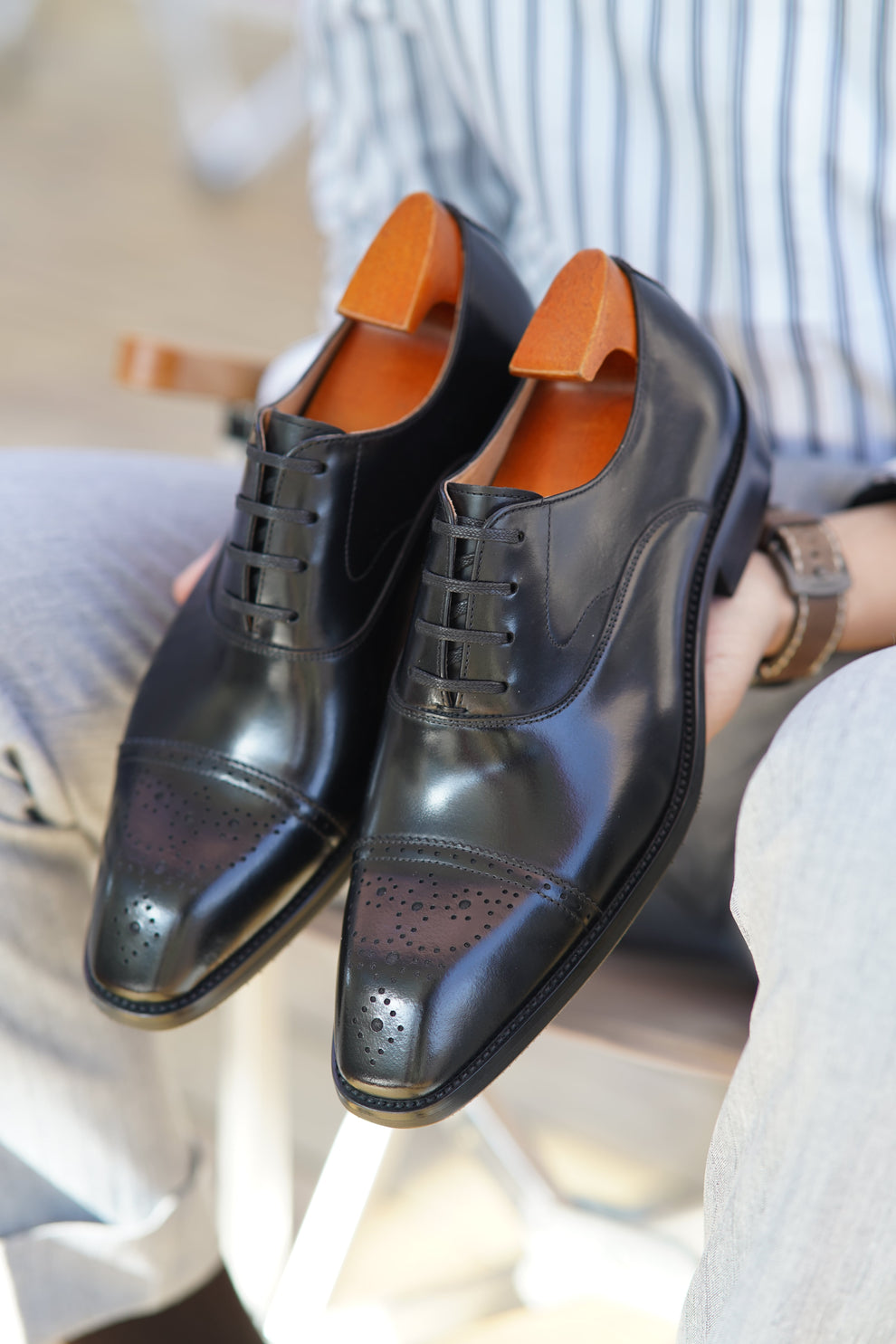 Classic Black Wingtip Brogue Oxford Shoes – Hollo Shoe