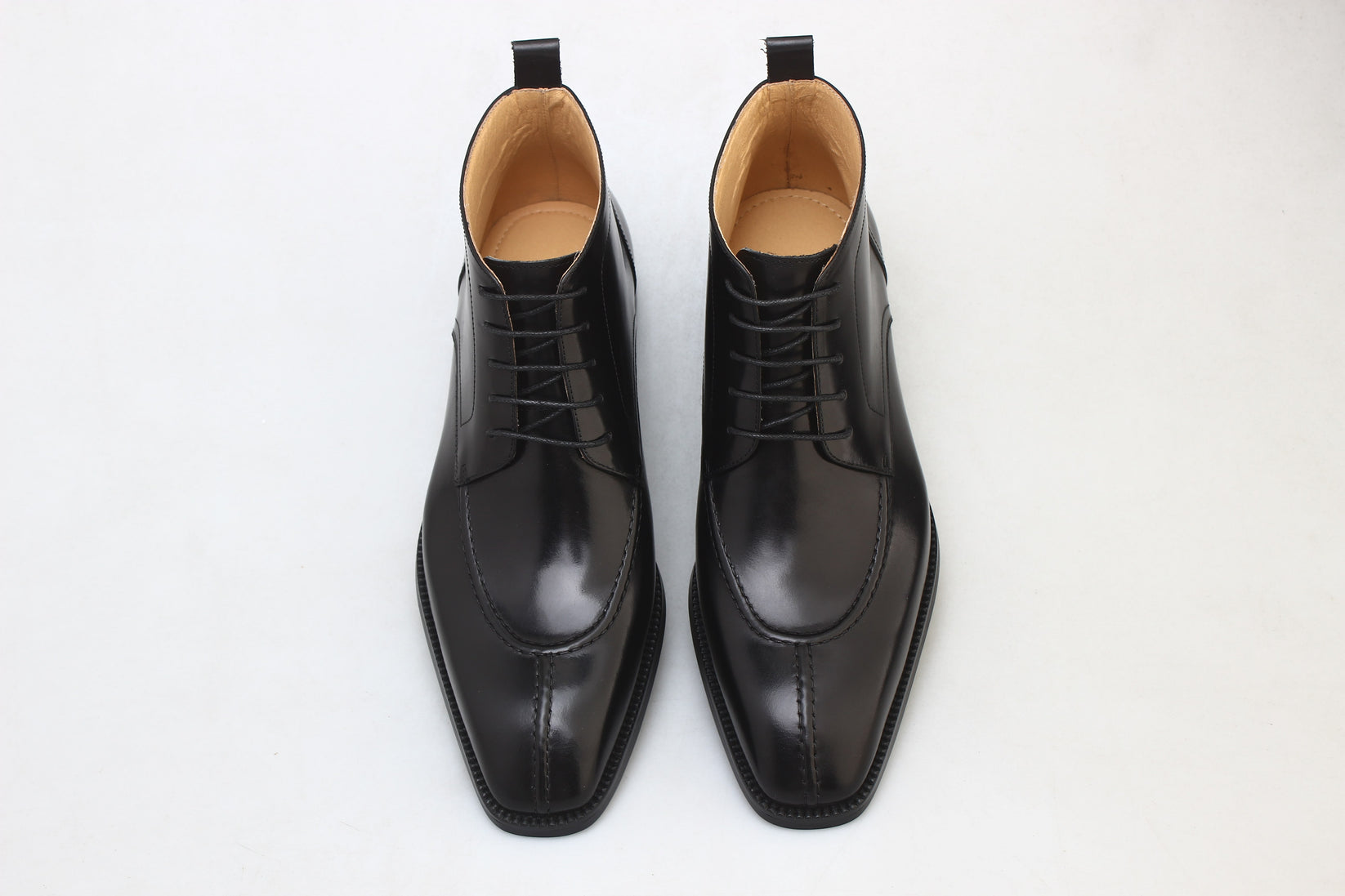 Classic Formal Black Leather Derby Boots – Hollo Shoe