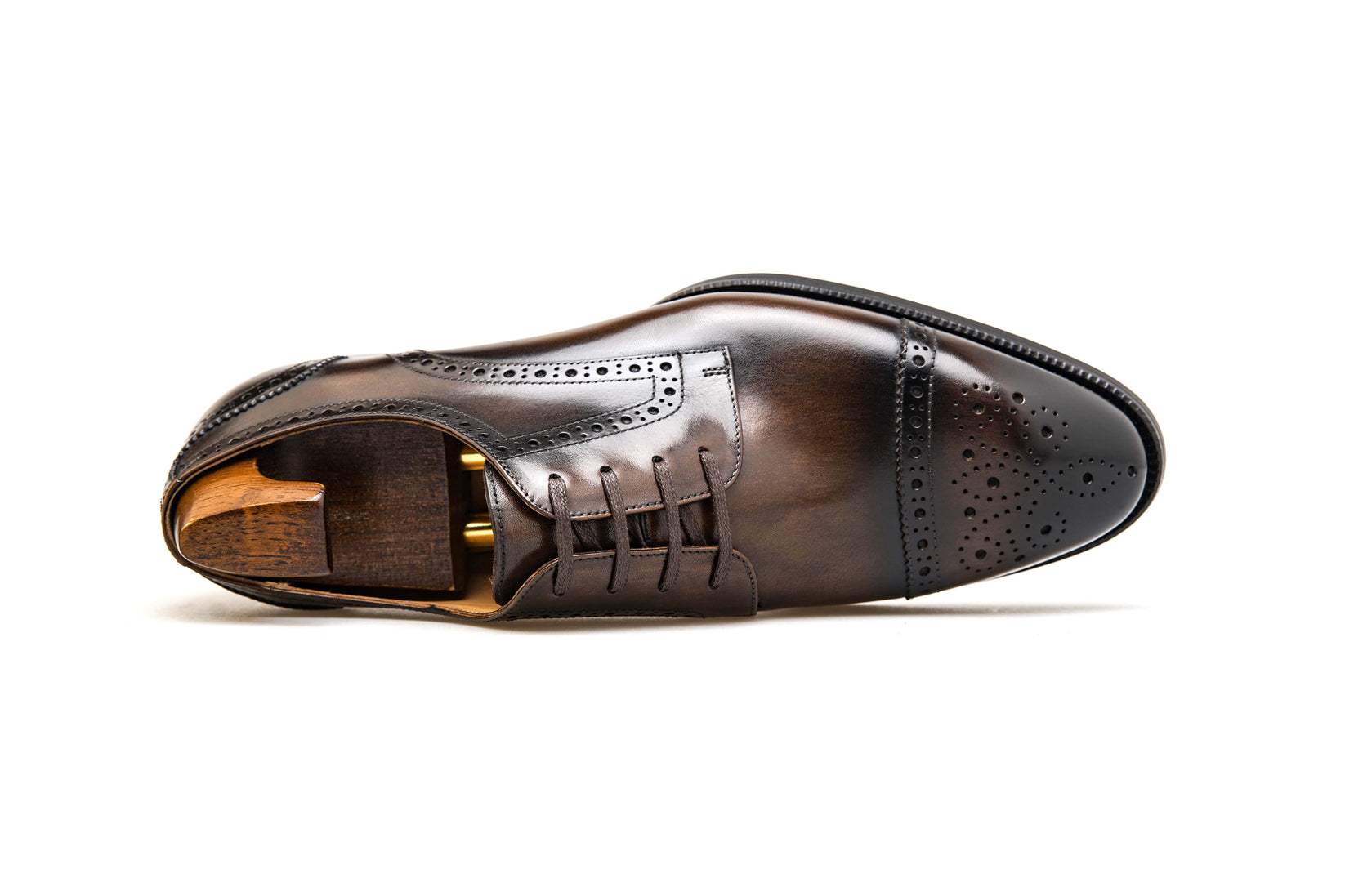 Handmade Brown Cap-Toe Leather Derby Brogues - Versatile Formal Shoes ...