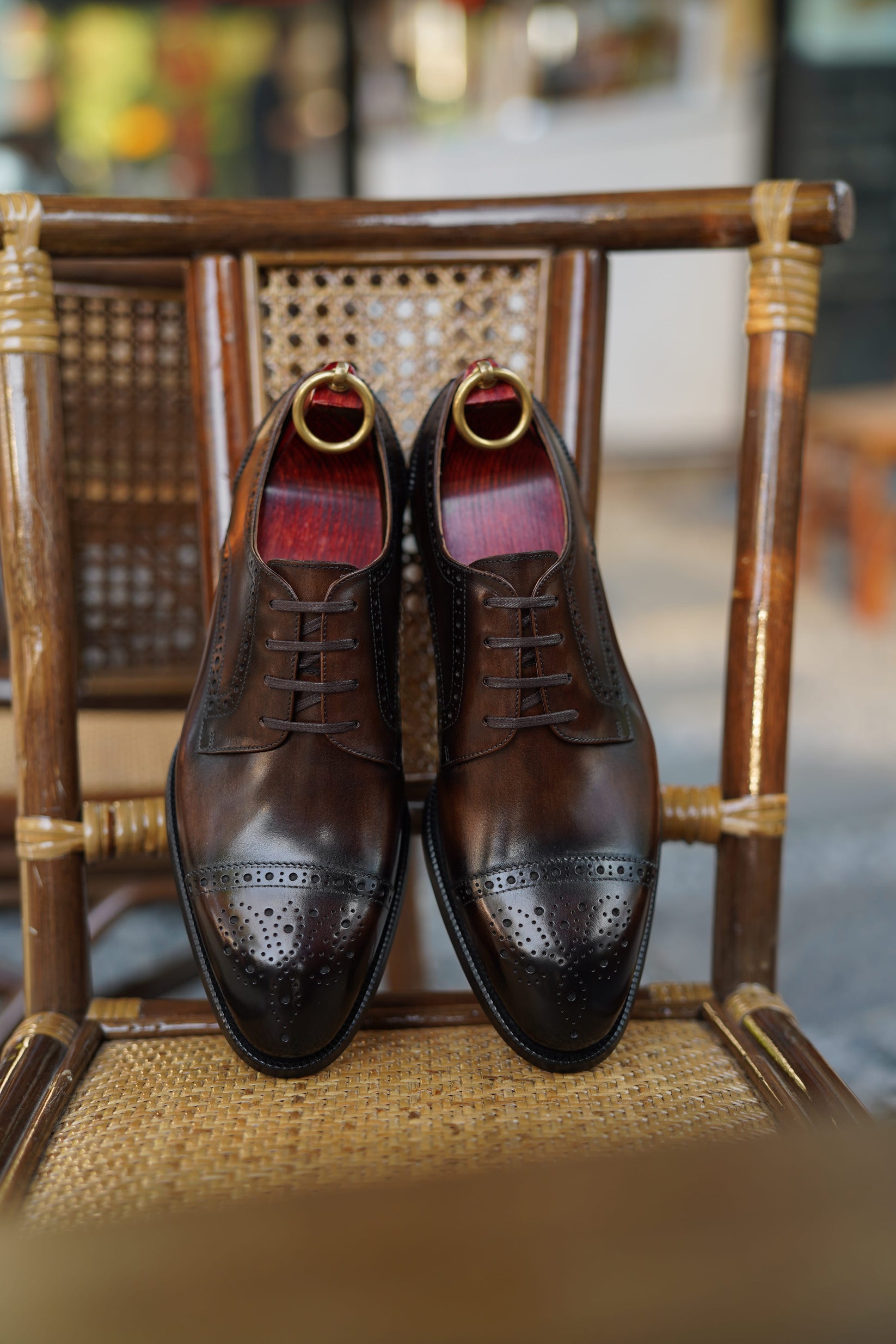 Handmade Brown Cap-Toe Leather Derby Brogues - Versatile Formal Shoes ...