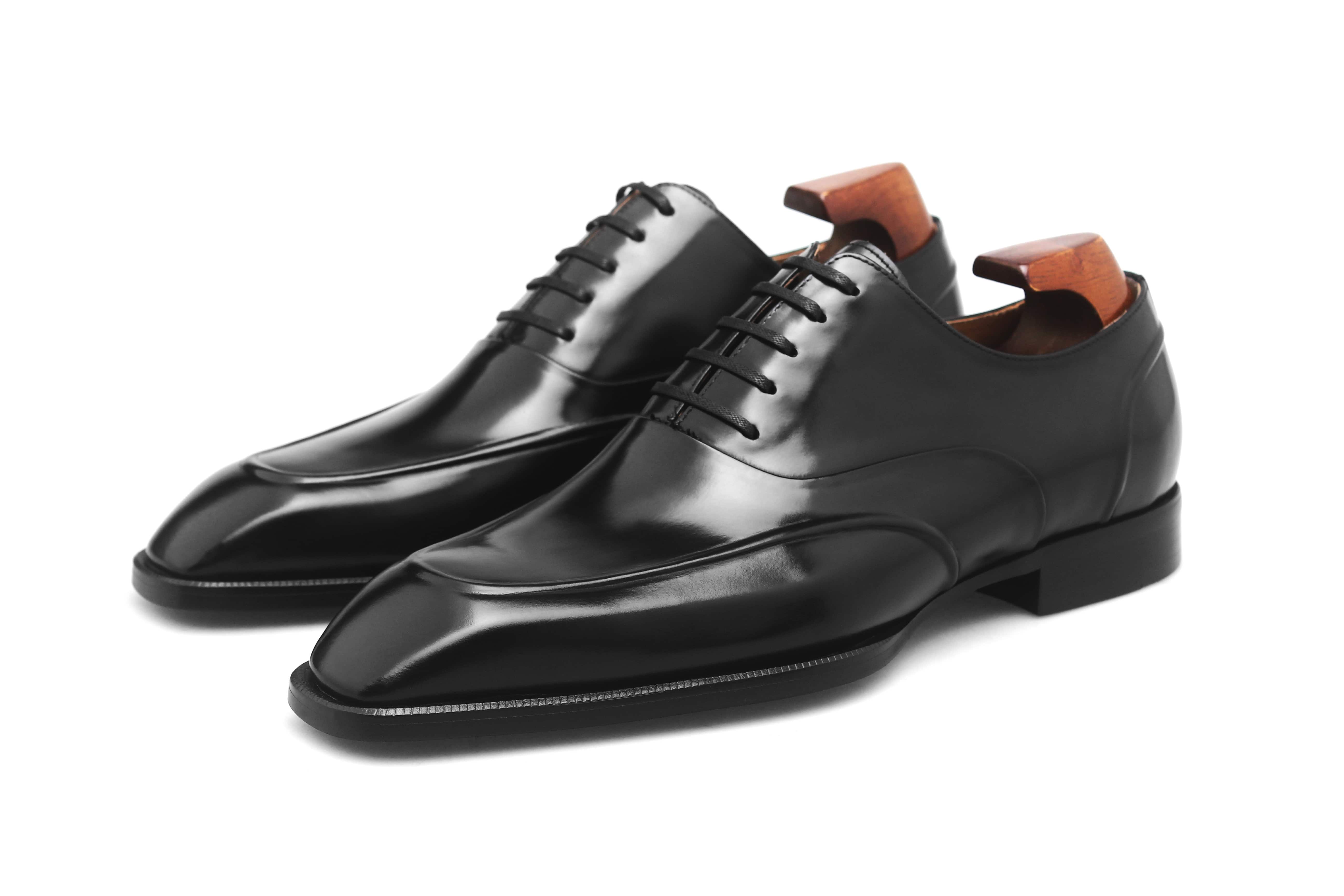 Polished Black Split Toe Apron Oxford Dress Shoes - Modern Formalwear ...