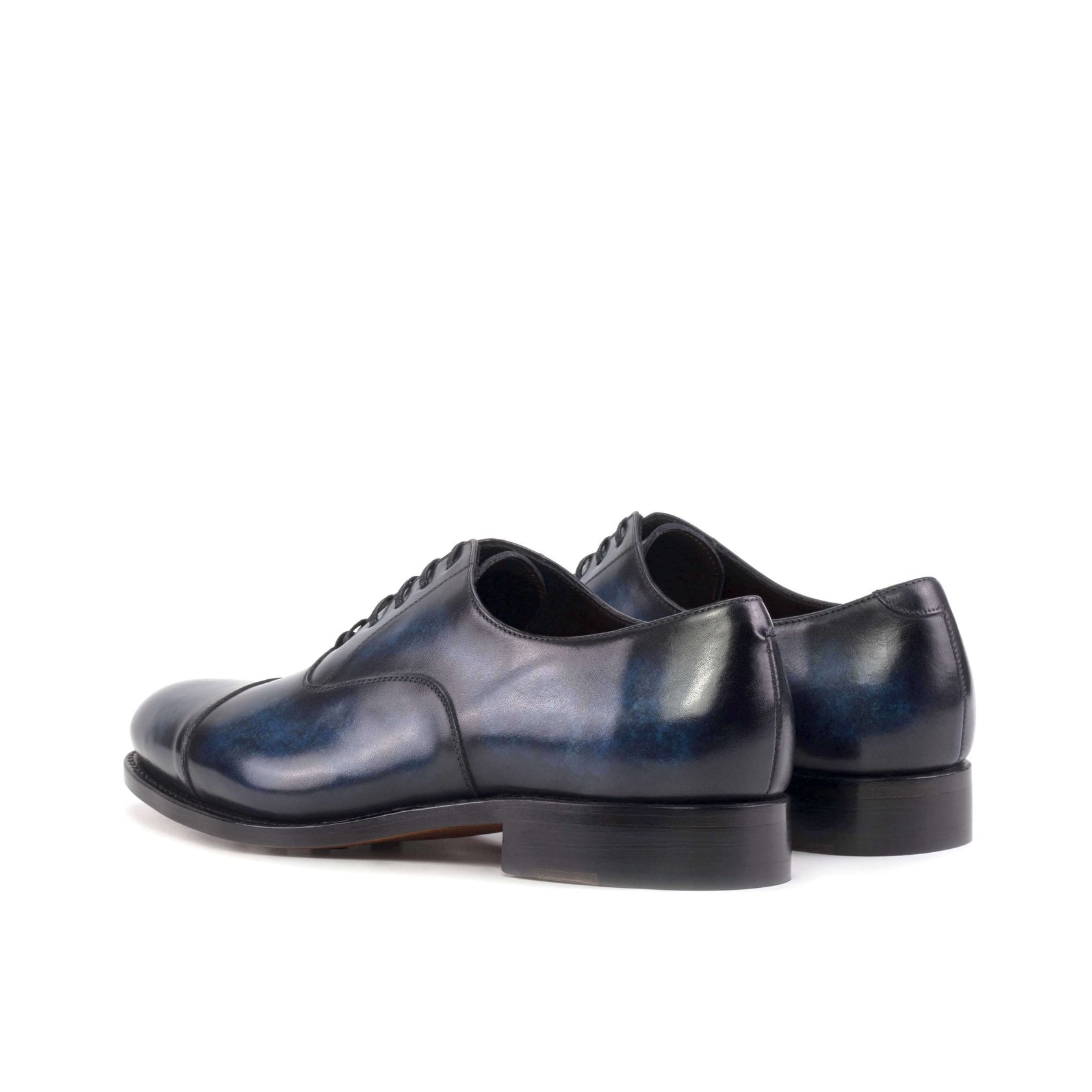 Men's Bespoke Dark Blue Oxfords - Customizable Goodyear Welt, Modern ...