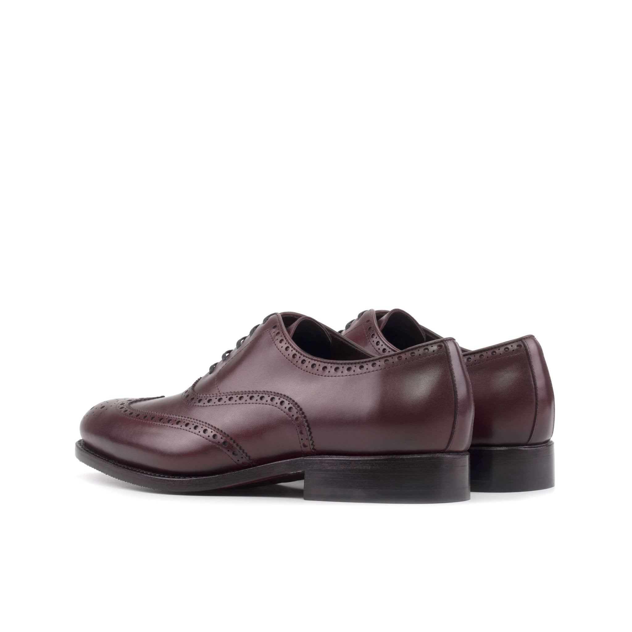 Men's Bespoke Burgundy Full Brogue Oxfords - Customizable Goodyear Welt ...