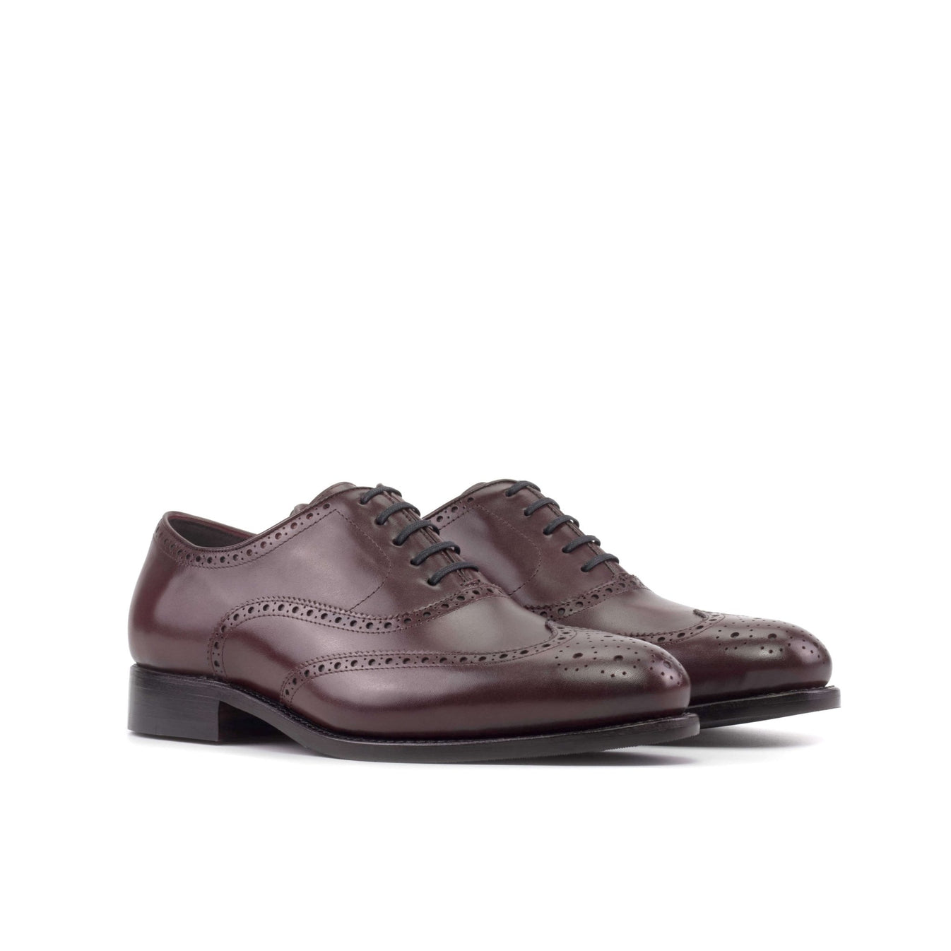 Men's Bespoke Burgundy Full Brogue Oxfords - Customizable Goodyear Welt ...