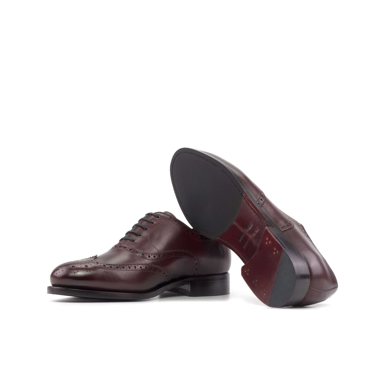 Men's Bespoke Burgundy Full Brogue Oxfords - Customizable Goodyear Welt ...