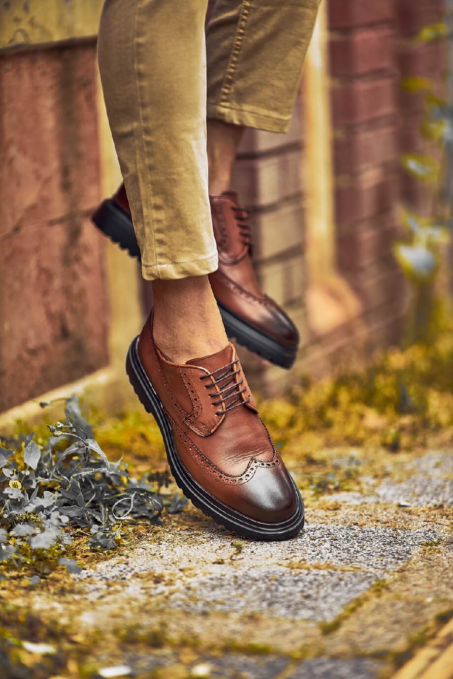 Handmade Camel Brogue Derby Shoes – Hollo Shoe