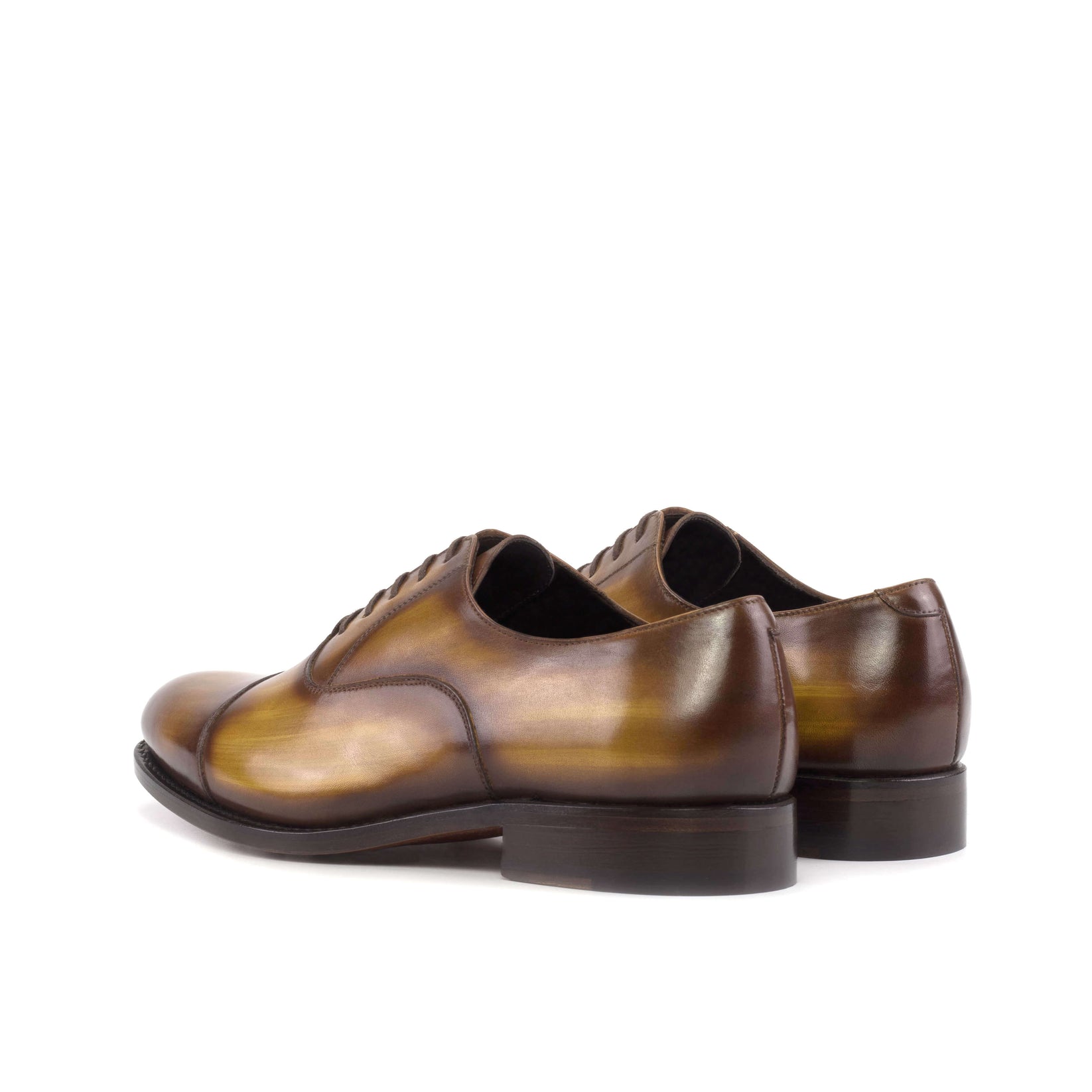 Bespoke Cognac Patina Cap Toe Oxford Shoes | Men's Made-to-Order Dress ...