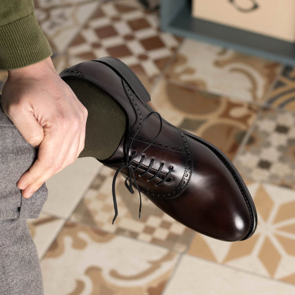 Bespoke Dark Brown Saddle Oxford Shoes | Men's Made-to-Order Dress ...