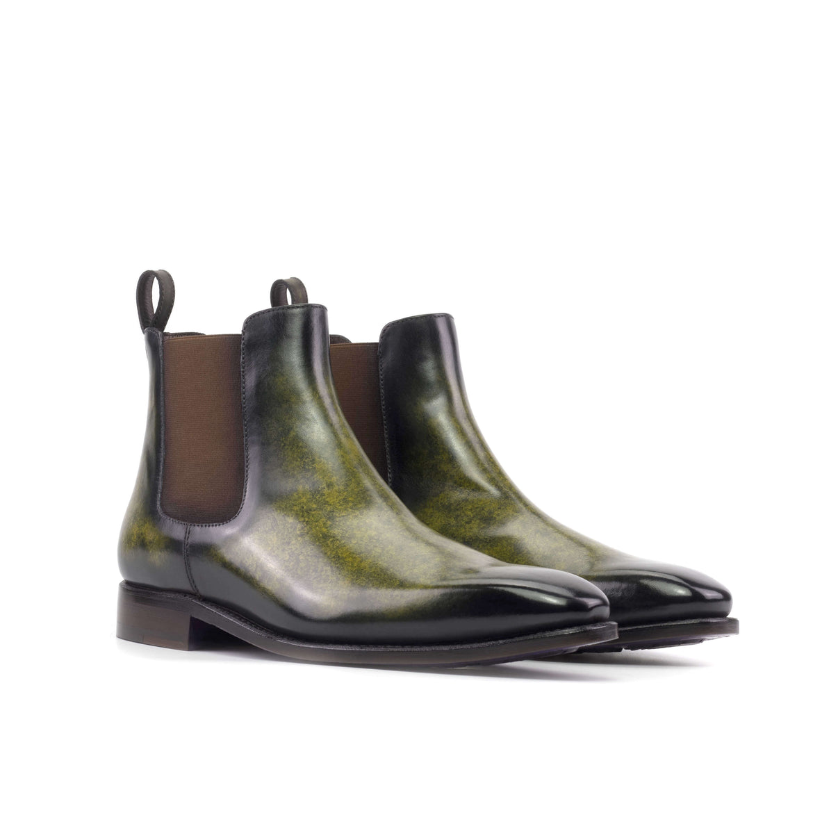 Khaki Patina Chelsea Boots – Hollo Shoe